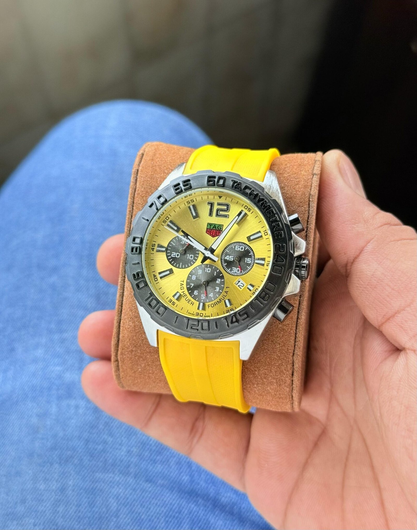 TAG Heuer Formula 1 Men’s Chronograph Watch | 43mm Yellow Dial | Quartz ...