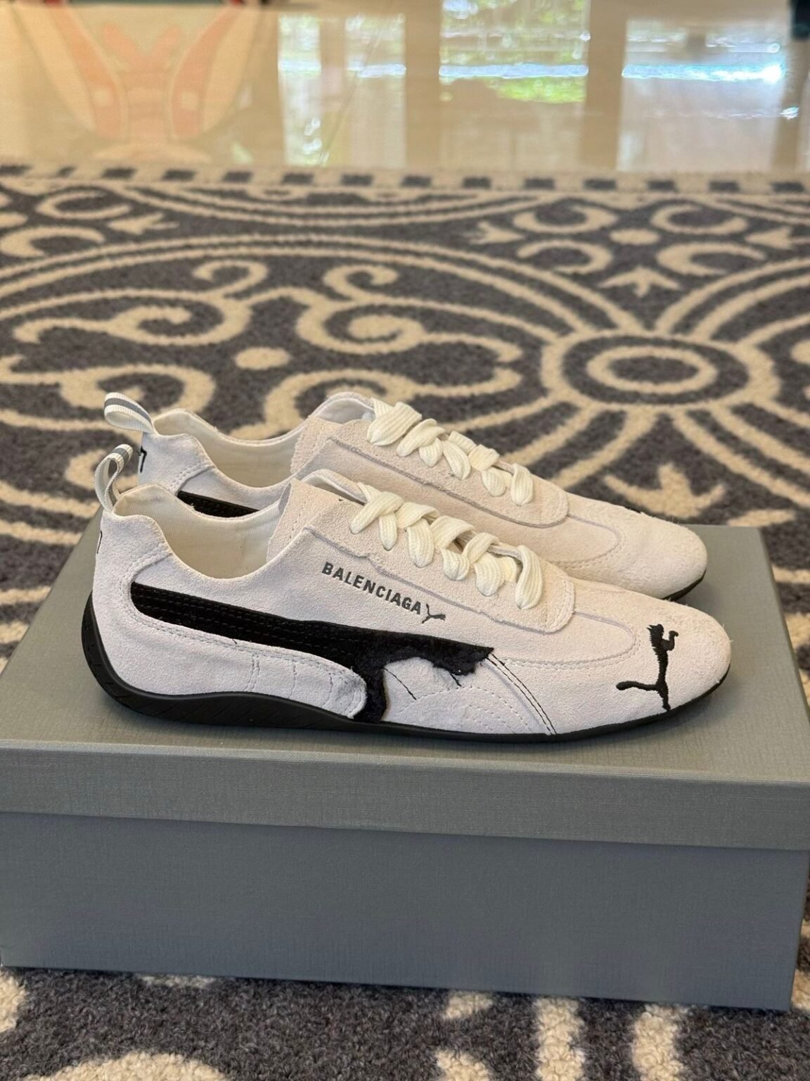 Balenciaga X Puma SpeedCat White Suede Men’s Sneakers – Made in Italy